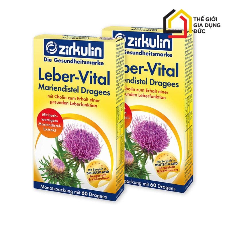 Bổ gan Zirkulin Leber Vital Mariendistel Dragees chính hãng